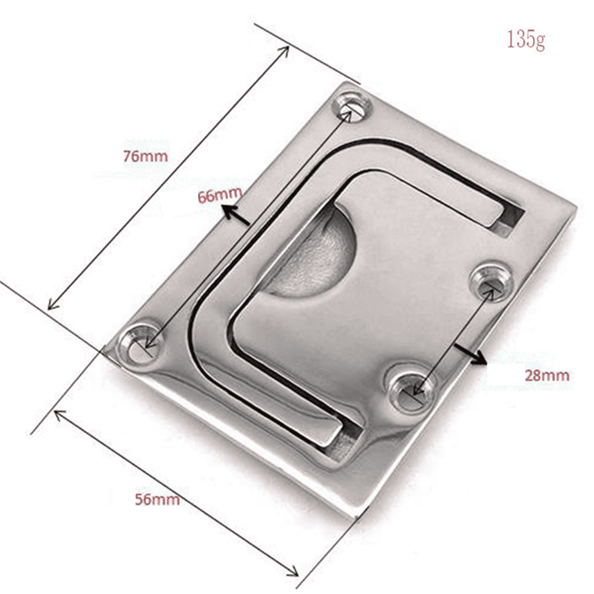 6X Stainless Steel 316 Flush Lift Ring Hatch Pull Handle Locker Cabinet ...