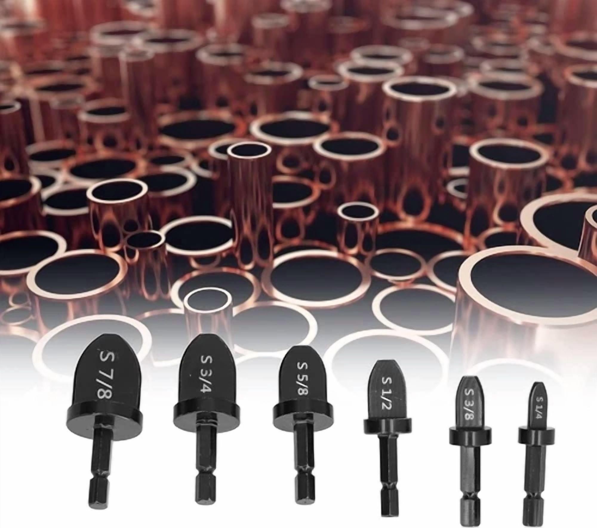 6X Swaging Tool Drill Bit Set Air Conditioner Copper Pipe Flaring Tube ...