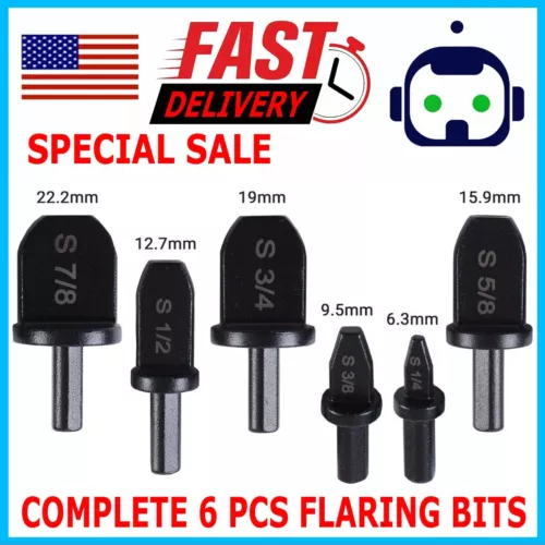 6X Swaging Tube Expander Tool Drill Bit Set Air Conditioner Copper Pipe ...
