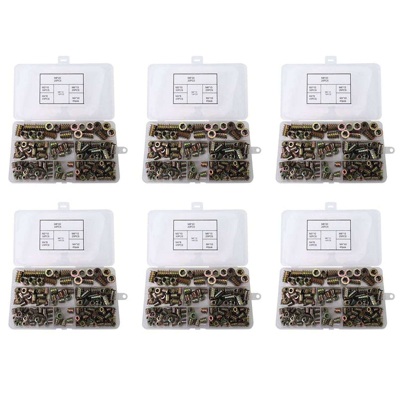 6X Threaded Inserts Nuts, Wood Insert Assortment Tool Kit, /M5/M6/M8 ...