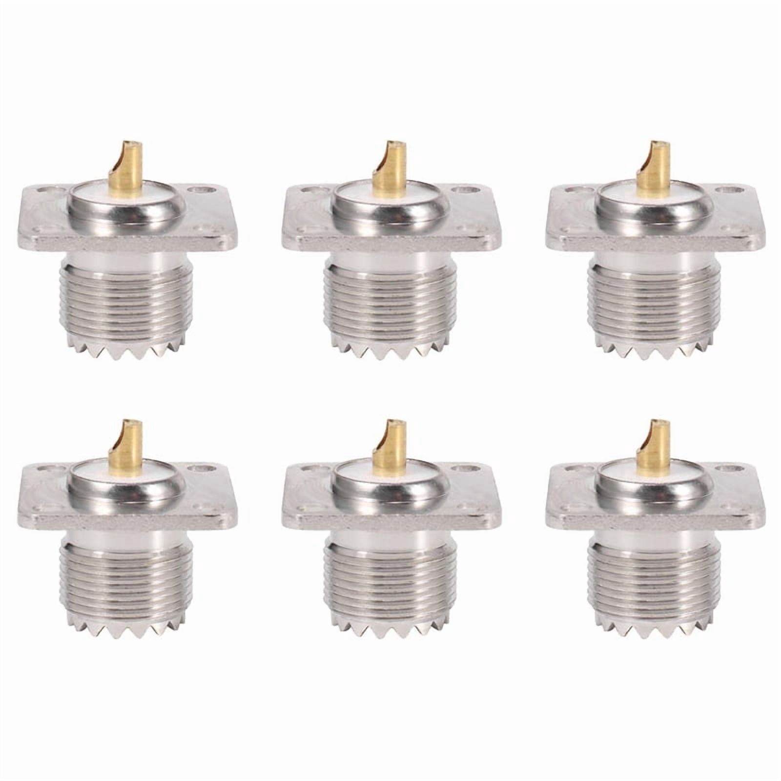 6X UHF SO-239 Female Jack Square Shape Solder Cup Coax Connector for ...
