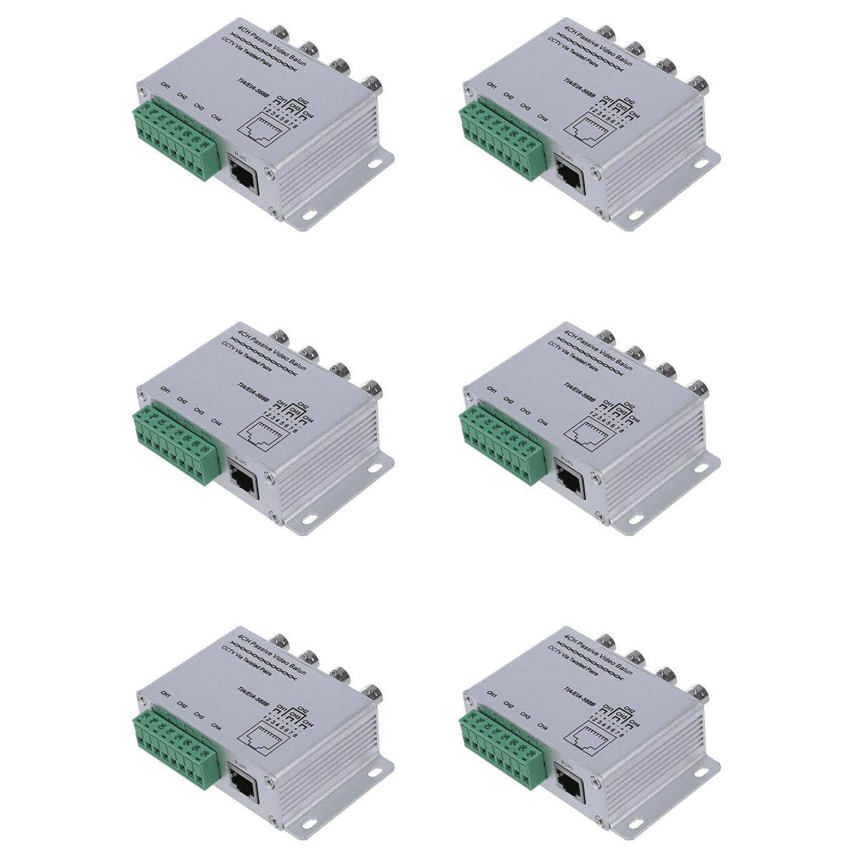 6X UTP 4 Channel Passive Video Balun Transceiver - Walmart.com