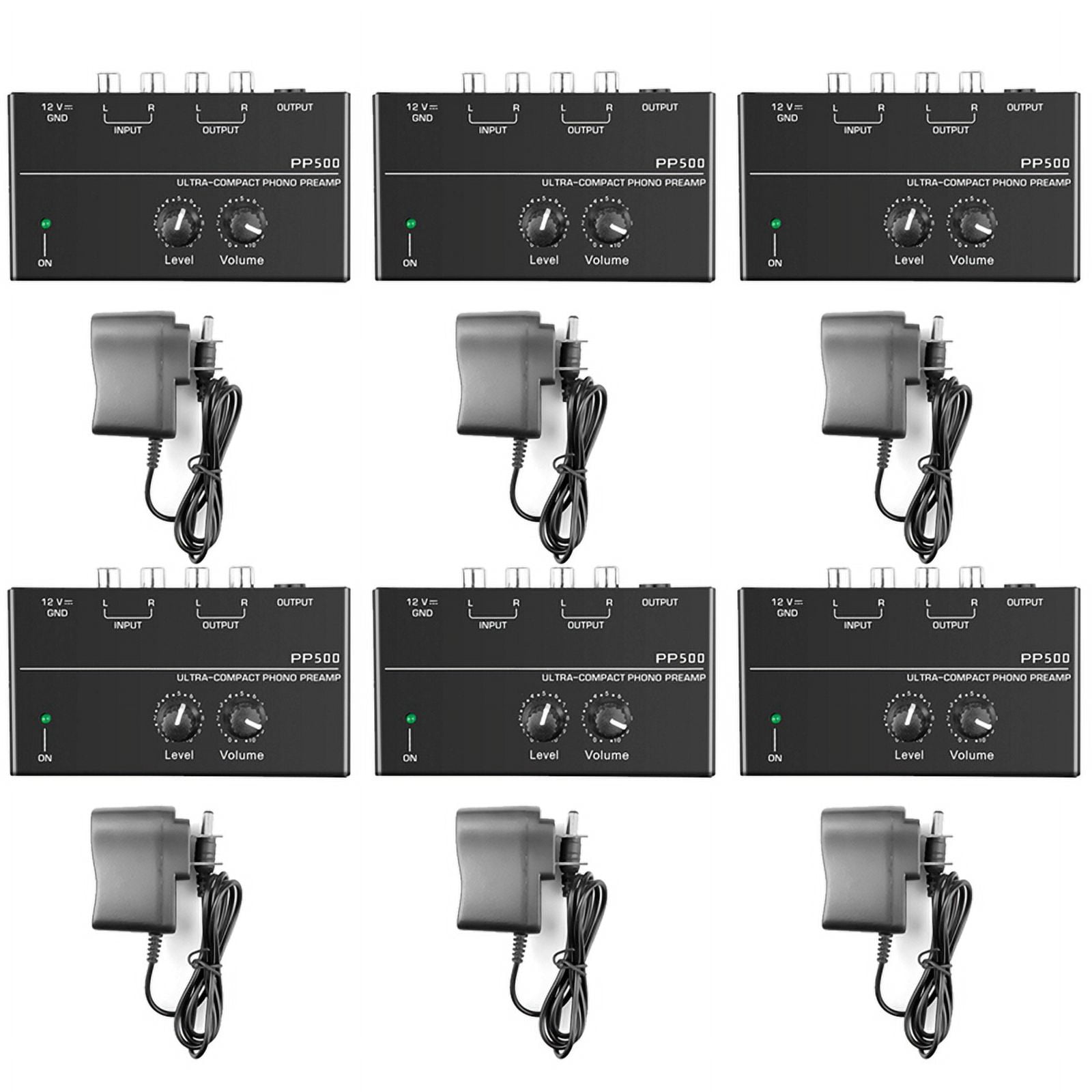 6X Ultra-Compact Phono Preamp PP500 with Treble Balance Volume ...