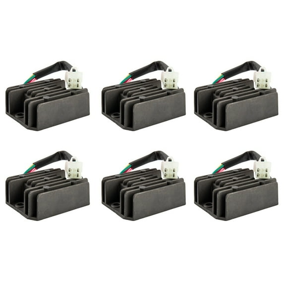 6X Universal 4 Wire Full Wave Black Motorcycle Regulator Rectifier 12V ...