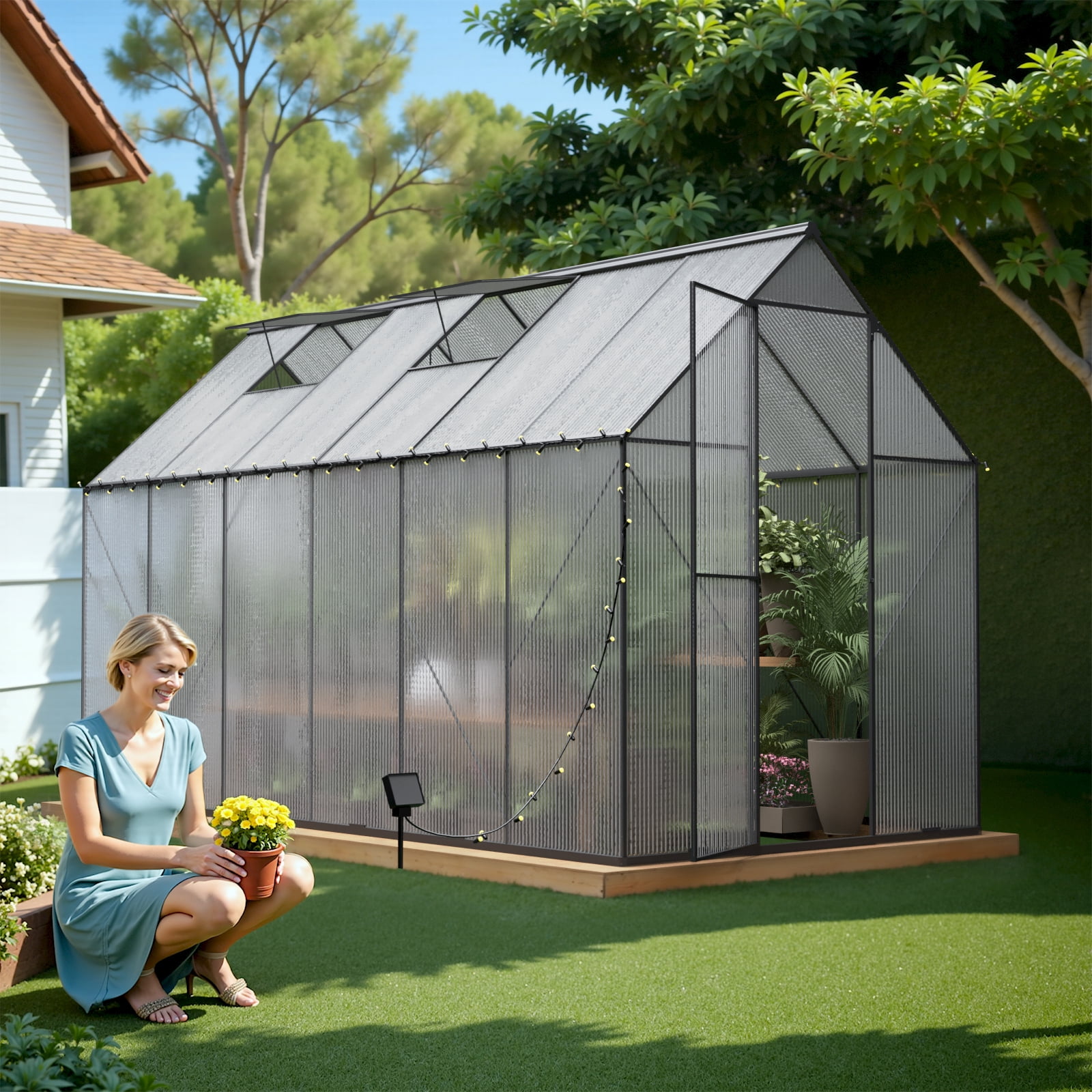 6X12 Outdoor Greenhouse - Walk-In Heavy Duty Storage Shed with ...