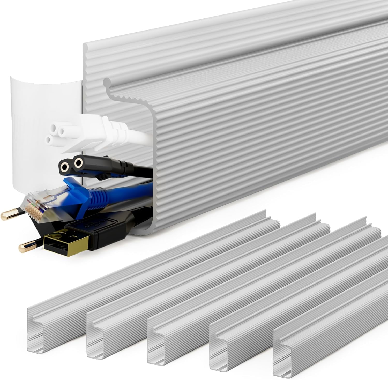 6X15.7 in Cable Management Under Desk,Easy Install Adhesive Mount Cord ...