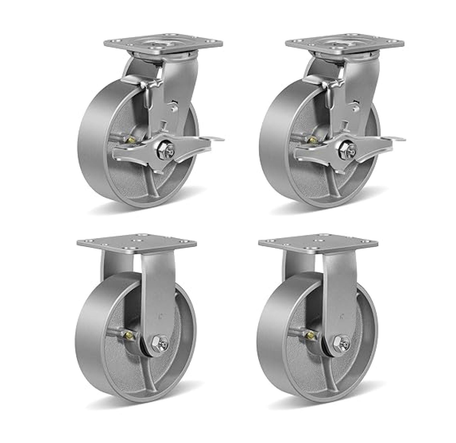 6X2 Heavy Duty Caster Steel Cast Iron Wheel - Industrial Caster Wheels ...