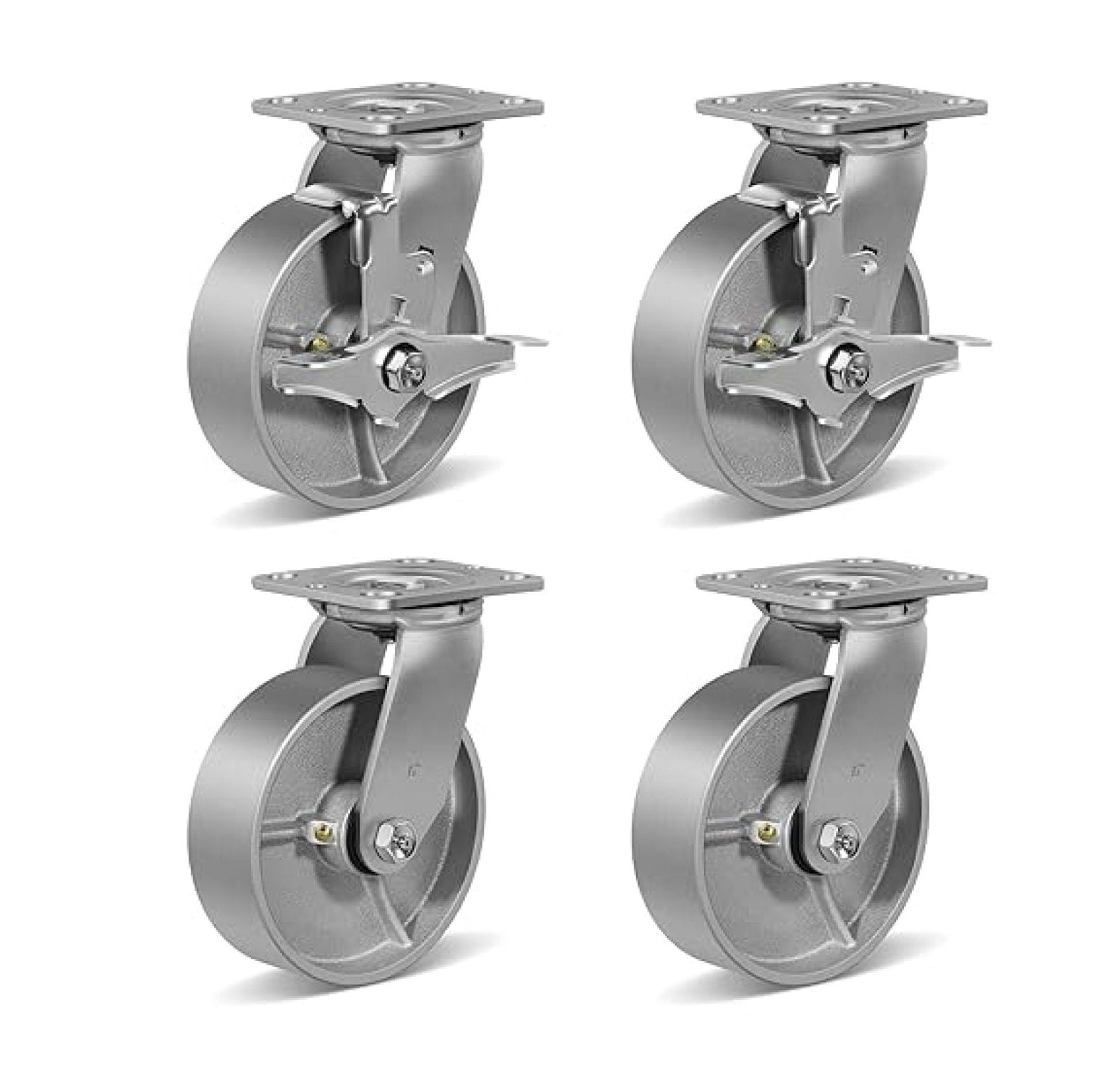 6X2 Heavy Duty Caster Steel Cast Iron Wheel - Industrial Caster Wheels ...