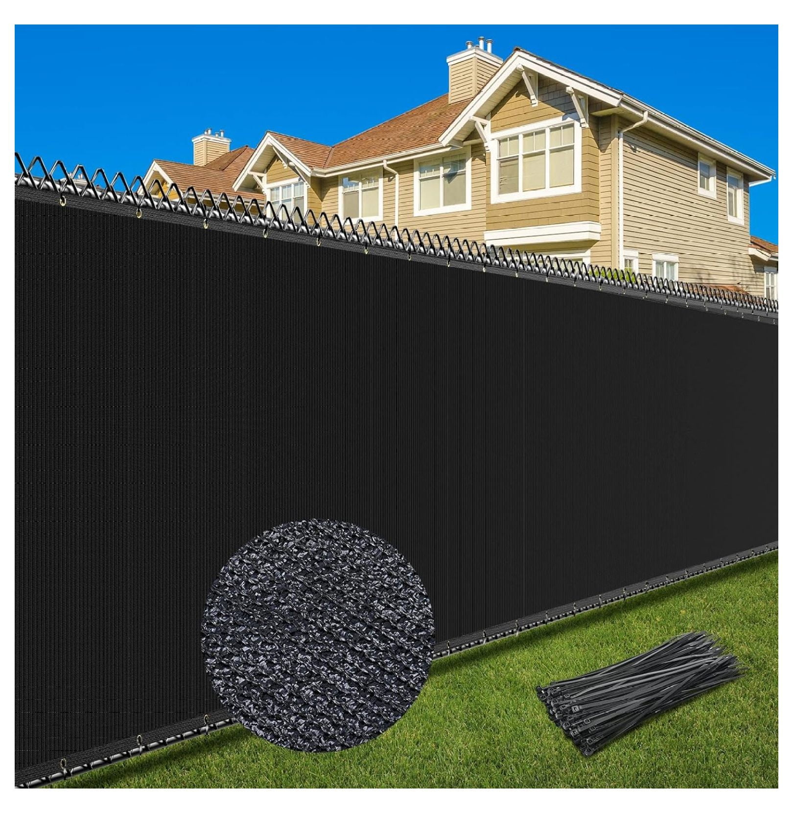 6X25FT Privacy Screen Fence, Heavy Duty Fencing Shade Cover, 170GSM 90% ...