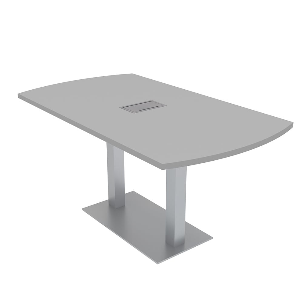 6X3 Arc Rectangle Conference Table Square Metal Base Data Electric ...