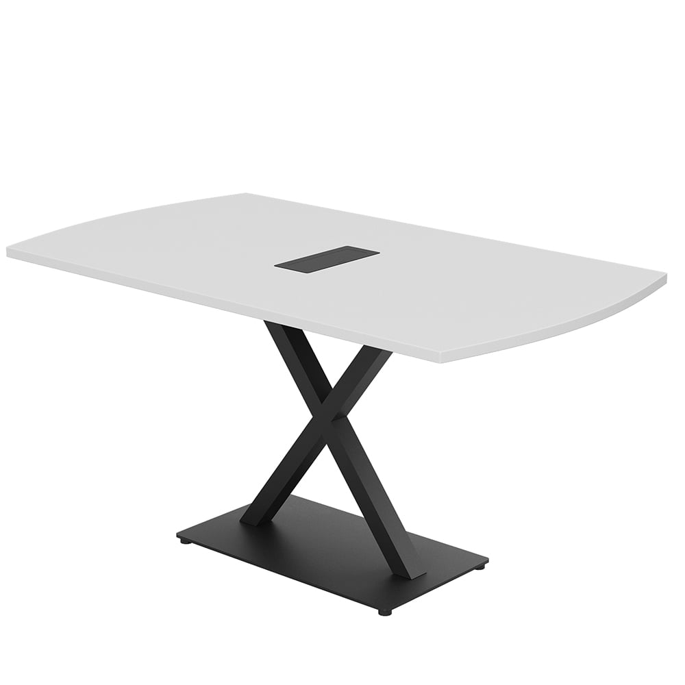 6X3 Arc Rectangle Conference Table With X Base Data And Electric ...