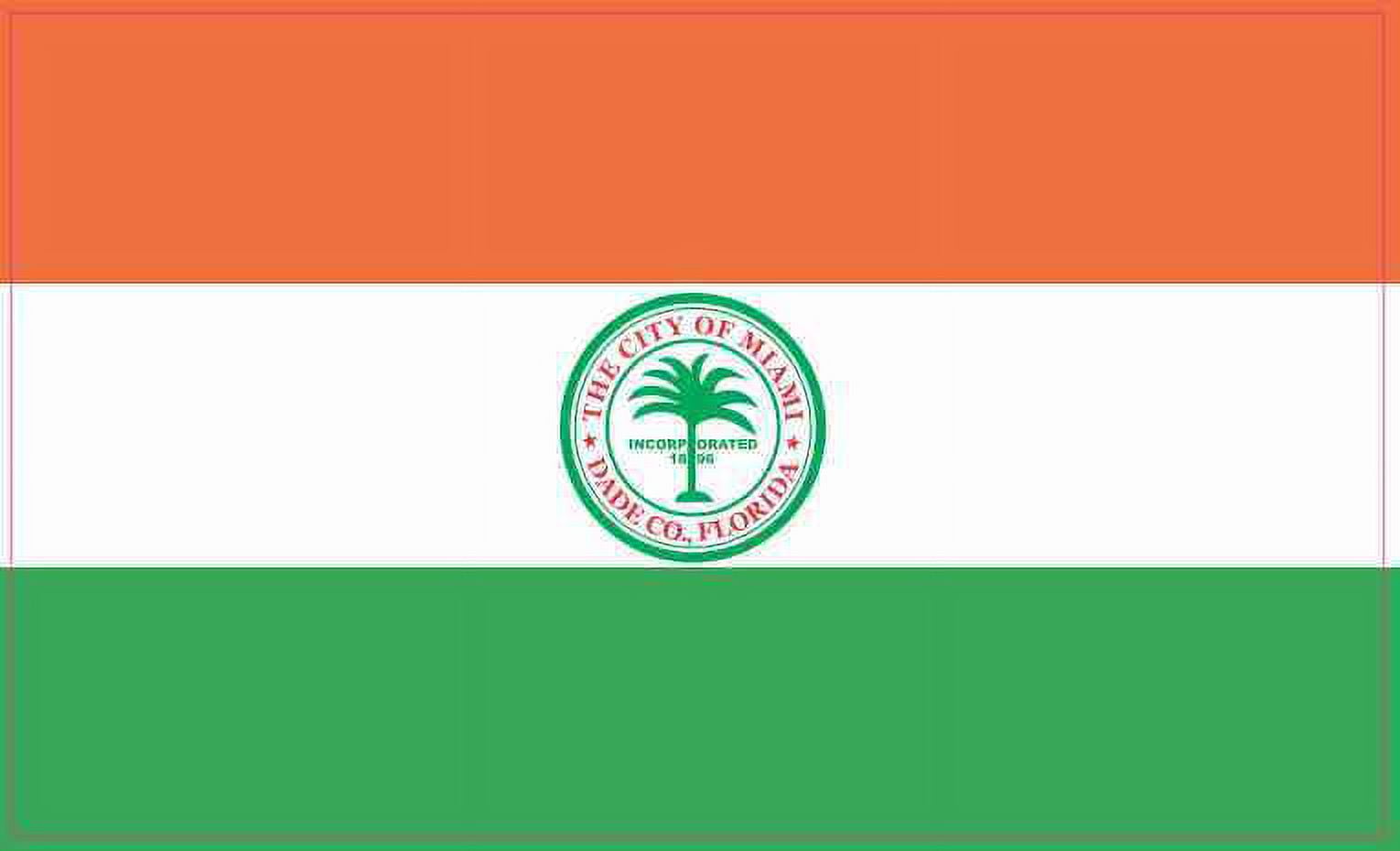 6X3 City Of Miami Florida Flag Sticker Vinyl Vehicle Flags Bumper Decal ...