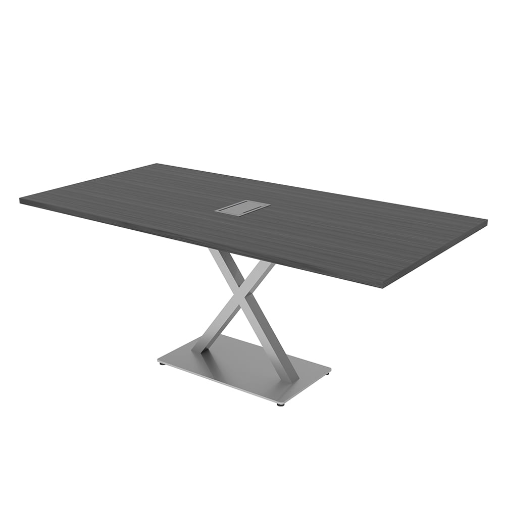 6X3 Rectangular Conference Room Table With X Base Power And Data Unit ...