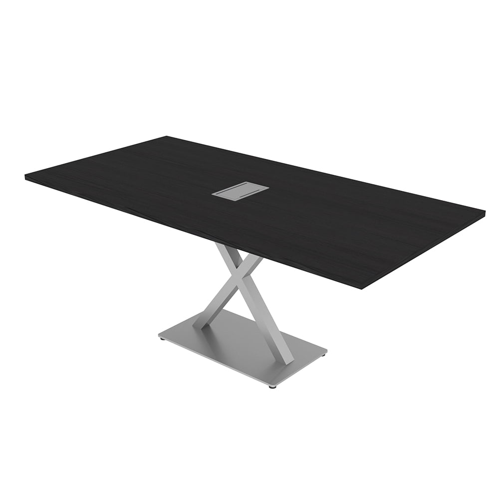 6X3 Rectangular Conference Room Table With X Base Power And Data Unit ...