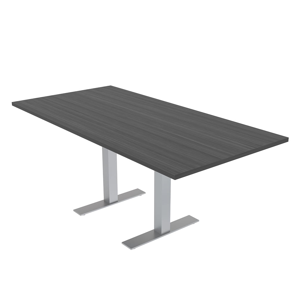 6X3 Rectangular Conference Table With Metal T Bases And Power Module ...