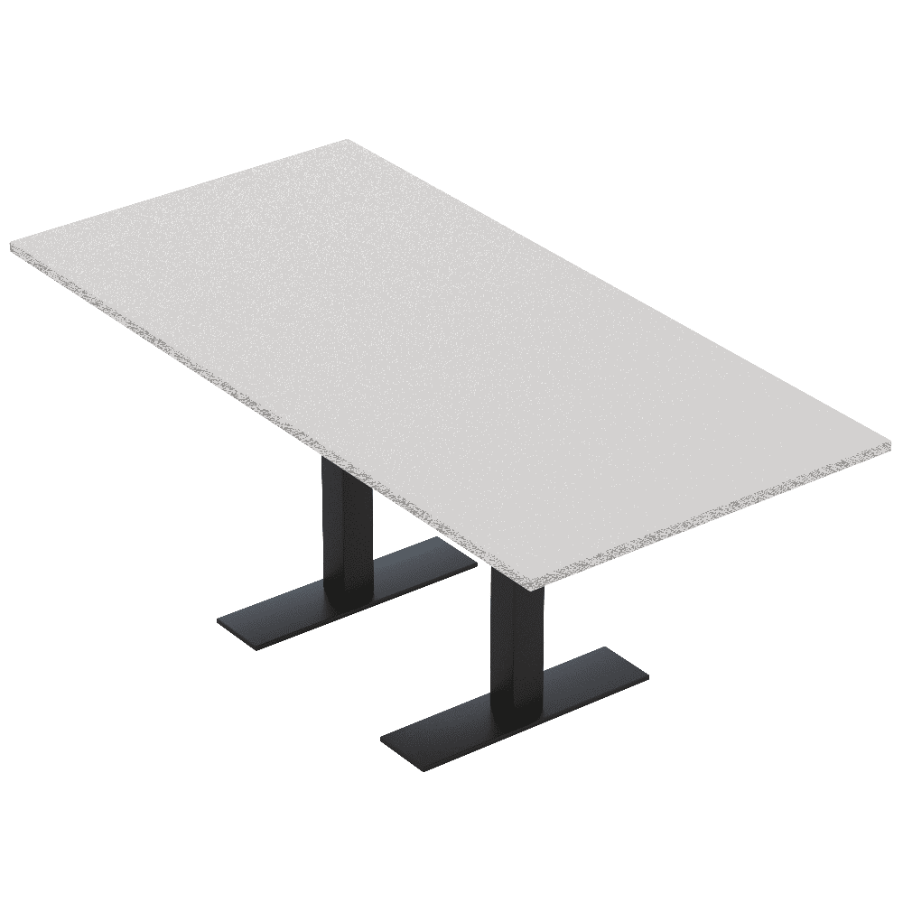6X3 Rectangular Conference Table With Metal T Bases And Power Module ...