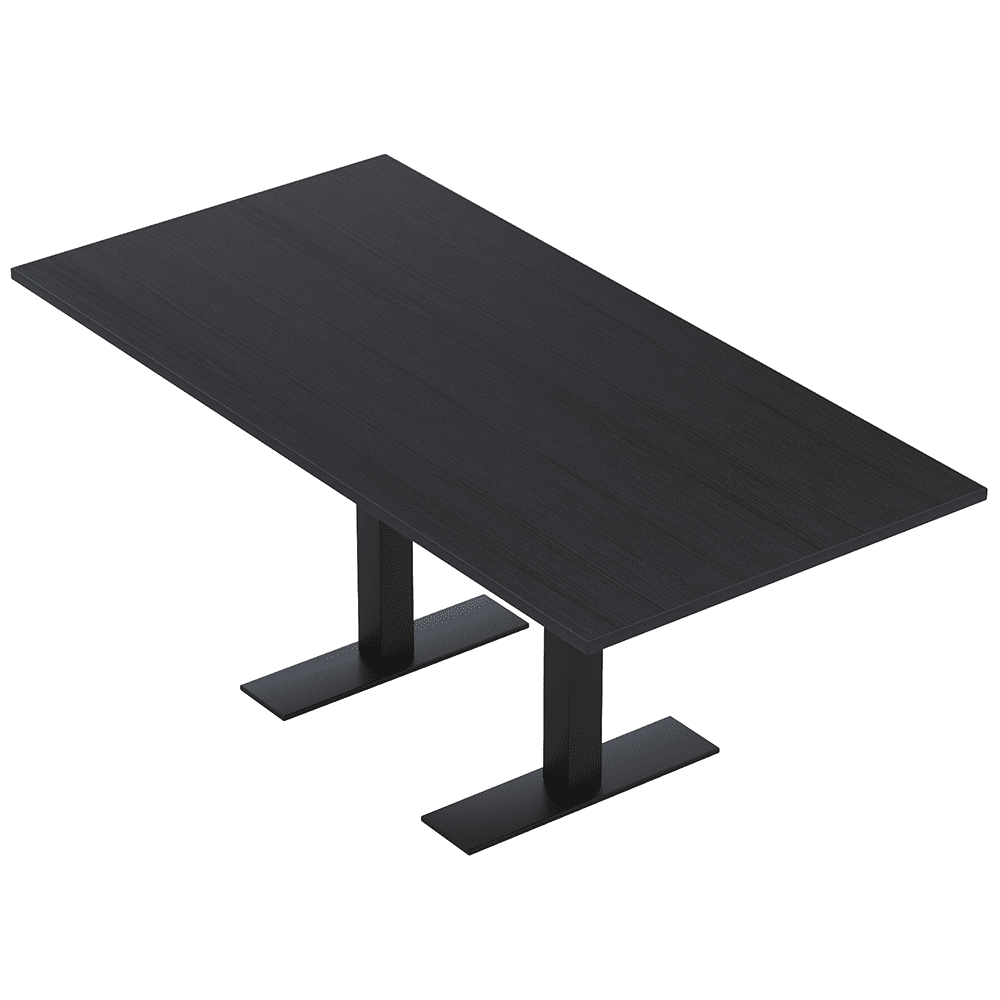 6X3 Rectangular Conference Table With Metal T Bases And Power Module ...