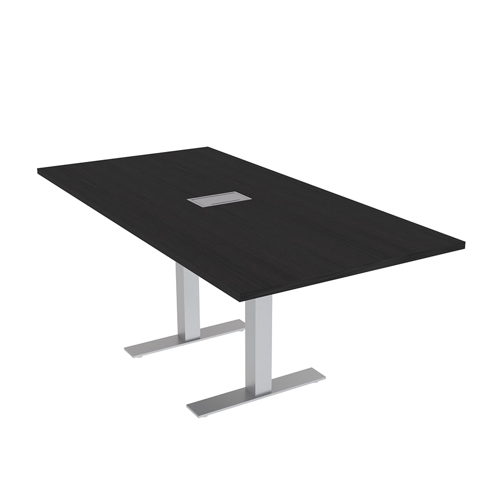 6X3 Rectangular Conference Table With Metal T Bases And Power Module - Walmart.com