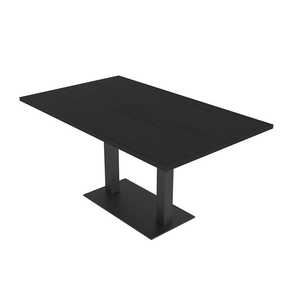 6X3 Rectangular Conference Table With Square Metal Base Power Module ...