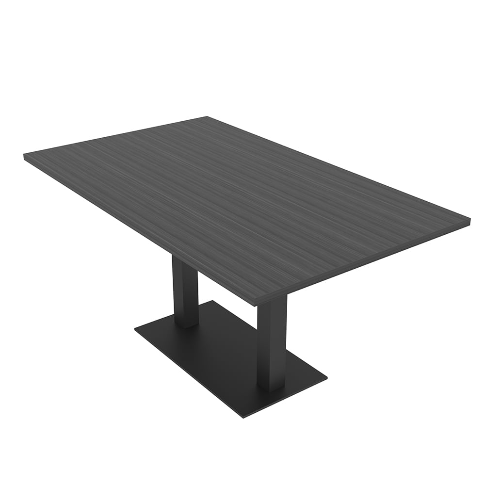 6X3 Rectangular Conference Table With Square Metal Base Power Module ...