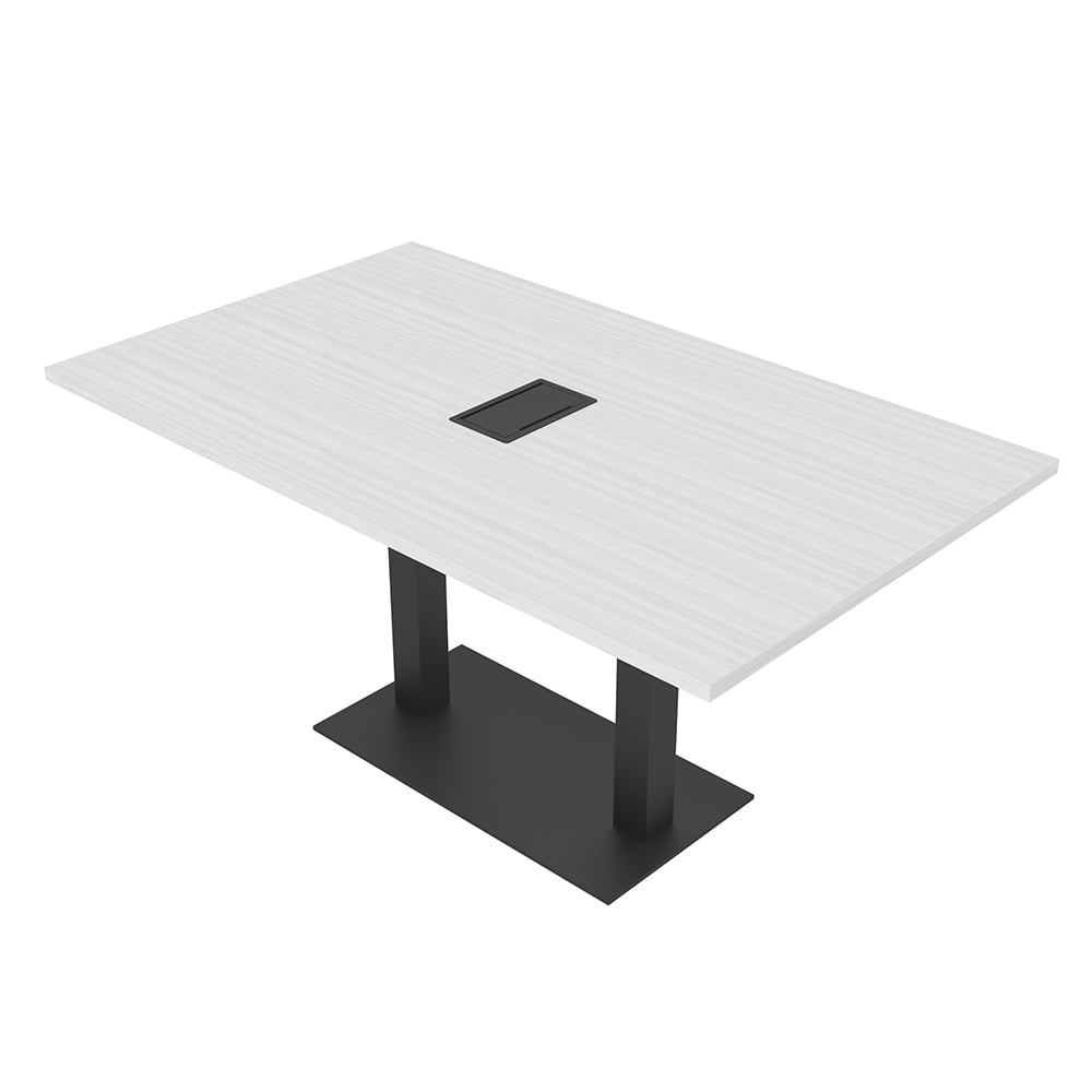 6X3 Rectangular Conference Table With Square Metal Base Power Module - Walmart.com