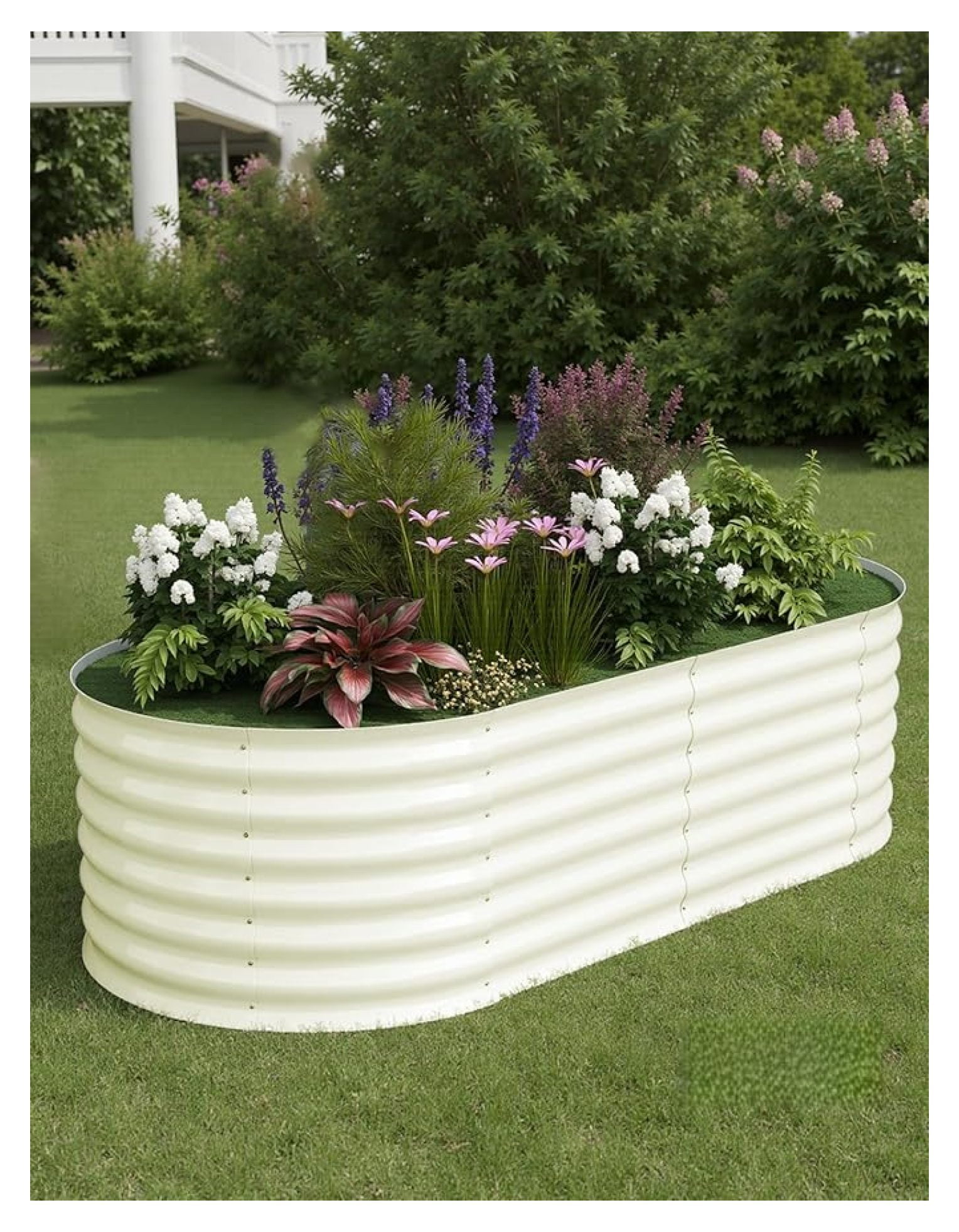 6X3X2ft Galvanized Steel Raised Garden Bed 2-Pack, Multi-Size Oval ...