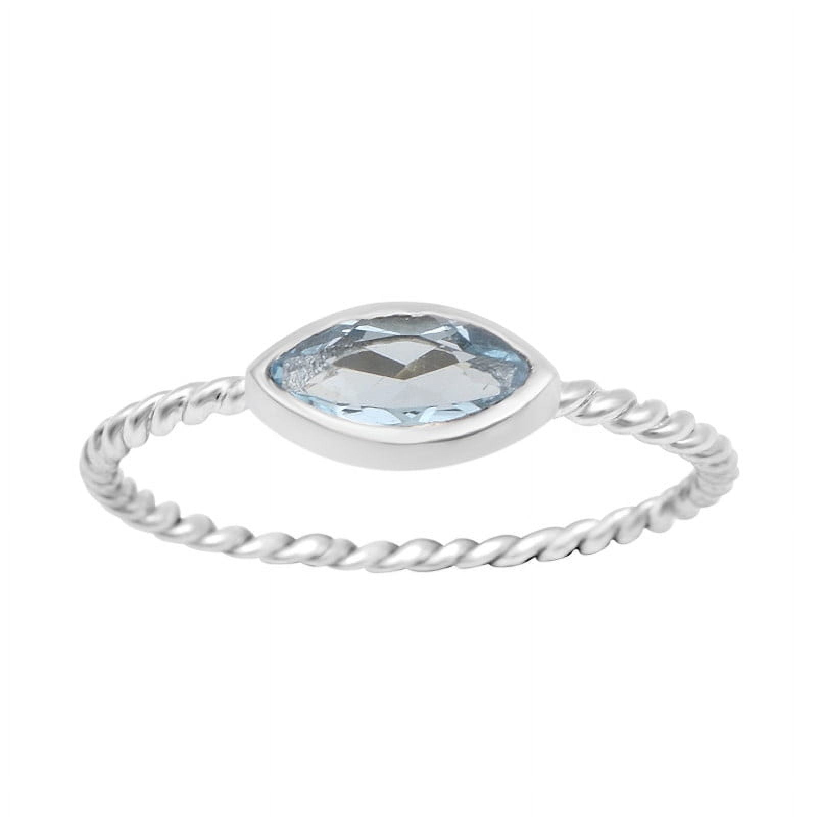 6X3mm Marquise Shape Aquamarine 925 Sterling Silver Twisted Rope ...