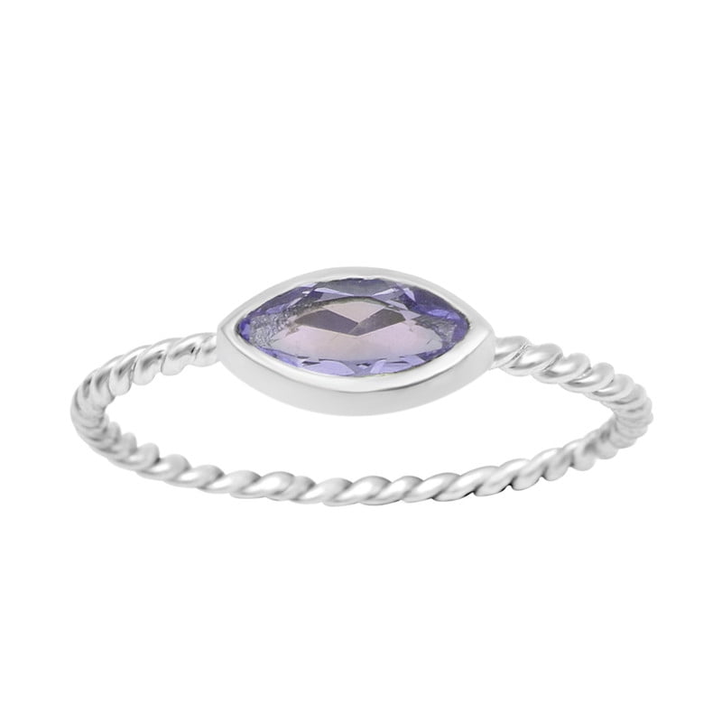 6X3mm Marquise Shape Tanzanite 925 Sterling Silver Twisted Rope ...