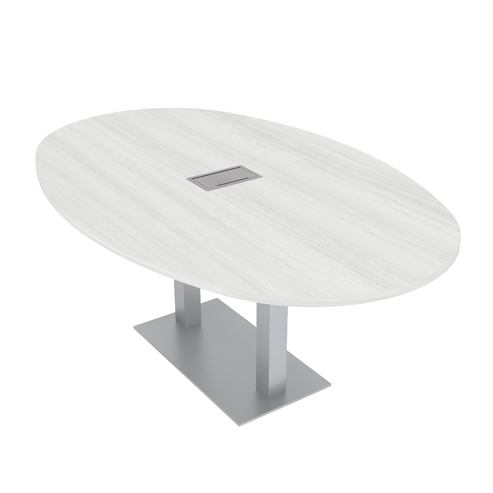 6X4 Conference Table With Metal Base Boat Oval Shape Data And Electric ...