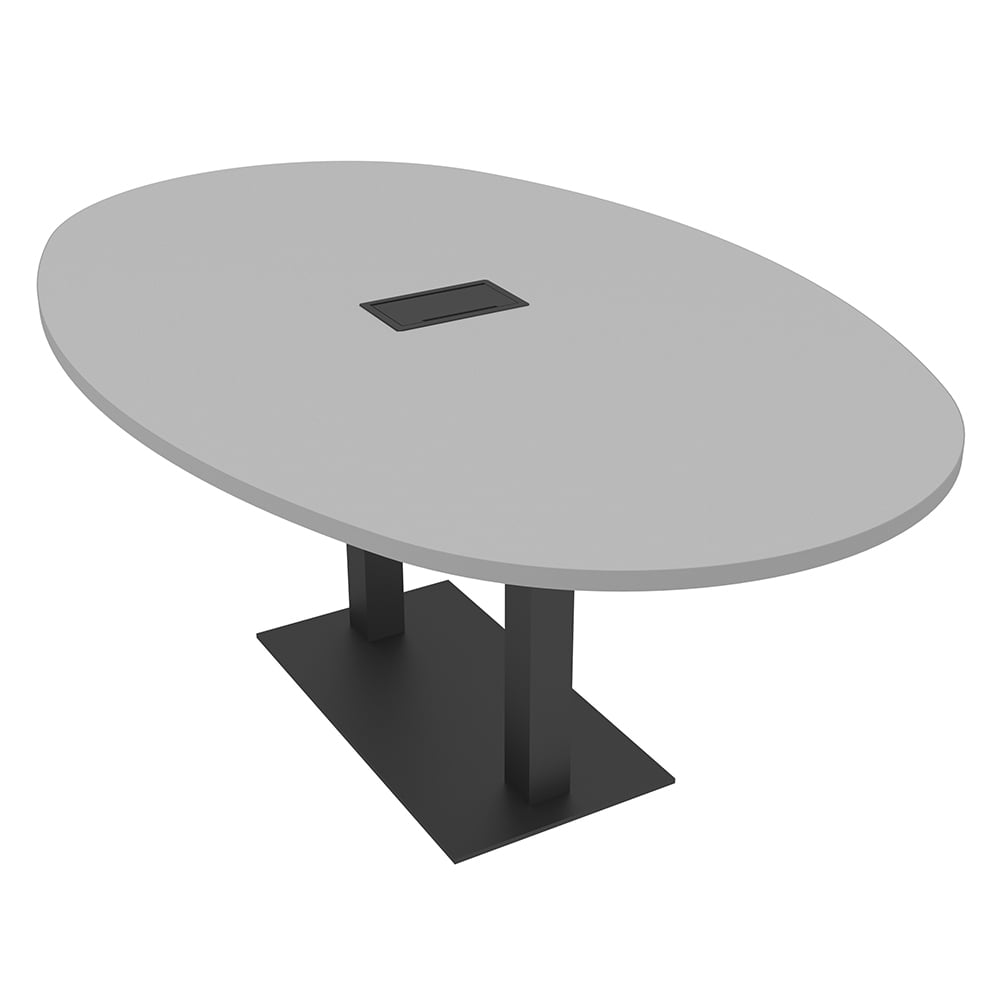6X4 Conference Table With Metal Base Boat Oval Shape Data And Electric ...