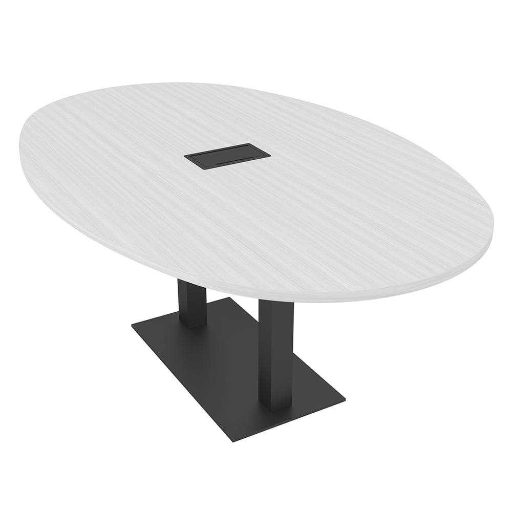 6X4 Conference Table With Metal Base Boat Oval Shape Data And Electric ...