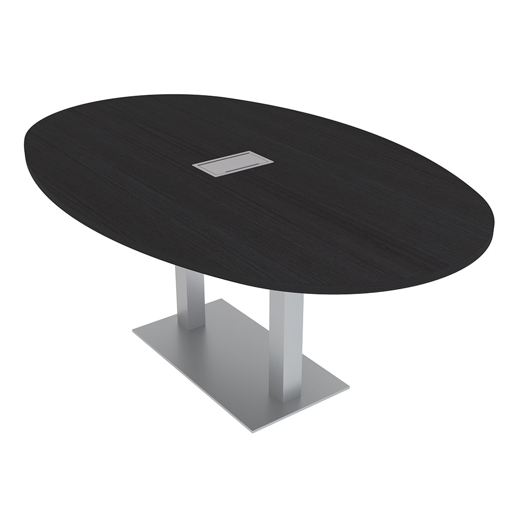 6X4 Conference Table With Metal Base Boat Oval Shape Data And Electric ...