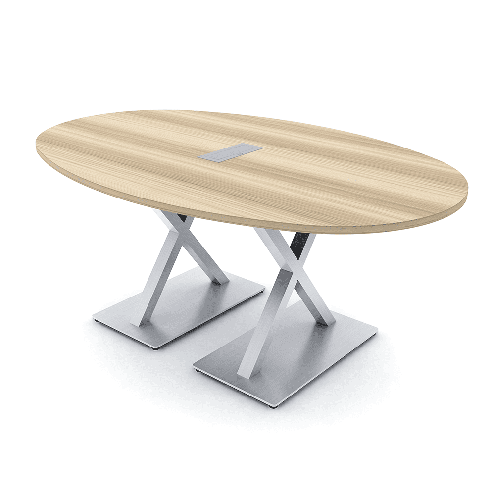 6X4 Conference Table With X Base Boat Oval Shape Data And Electric ...