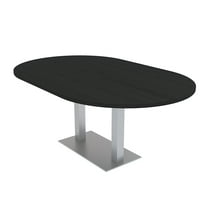 6 Person Arc Rectangle Meeting Room Table Square Metal Base w/Electric ...