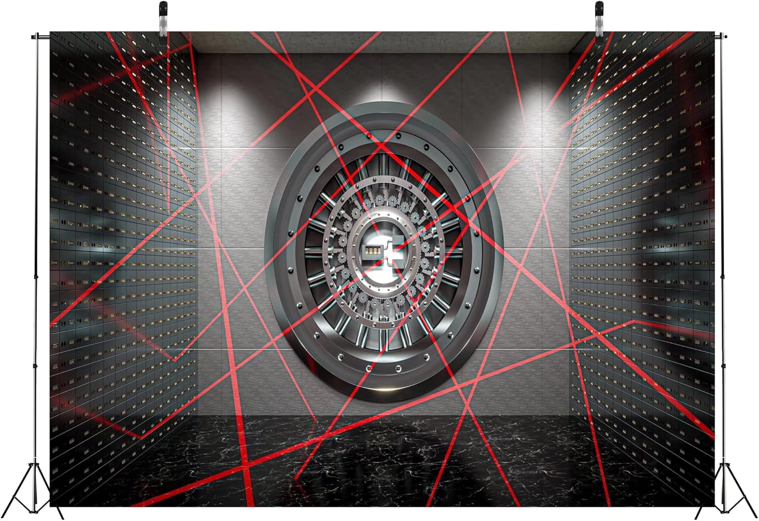 6X4Ft Bank Vault Door Backdrop Bank Vault Door Laser Beam Inside ...