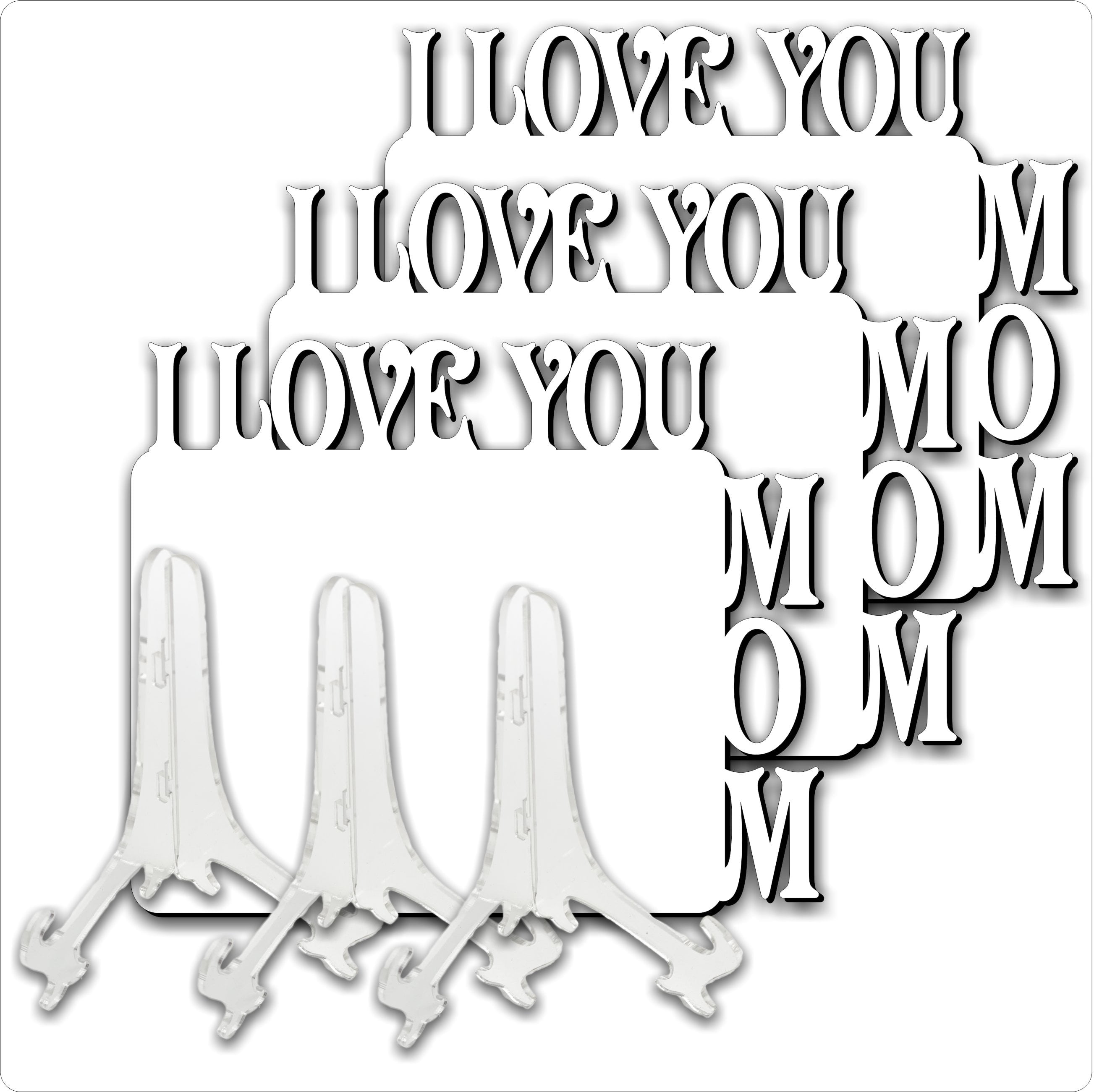 6X5 Sublimation Blanks Picture Frame I LOVE YOU MOM 6PC = 3 FRAMES & 3 ...