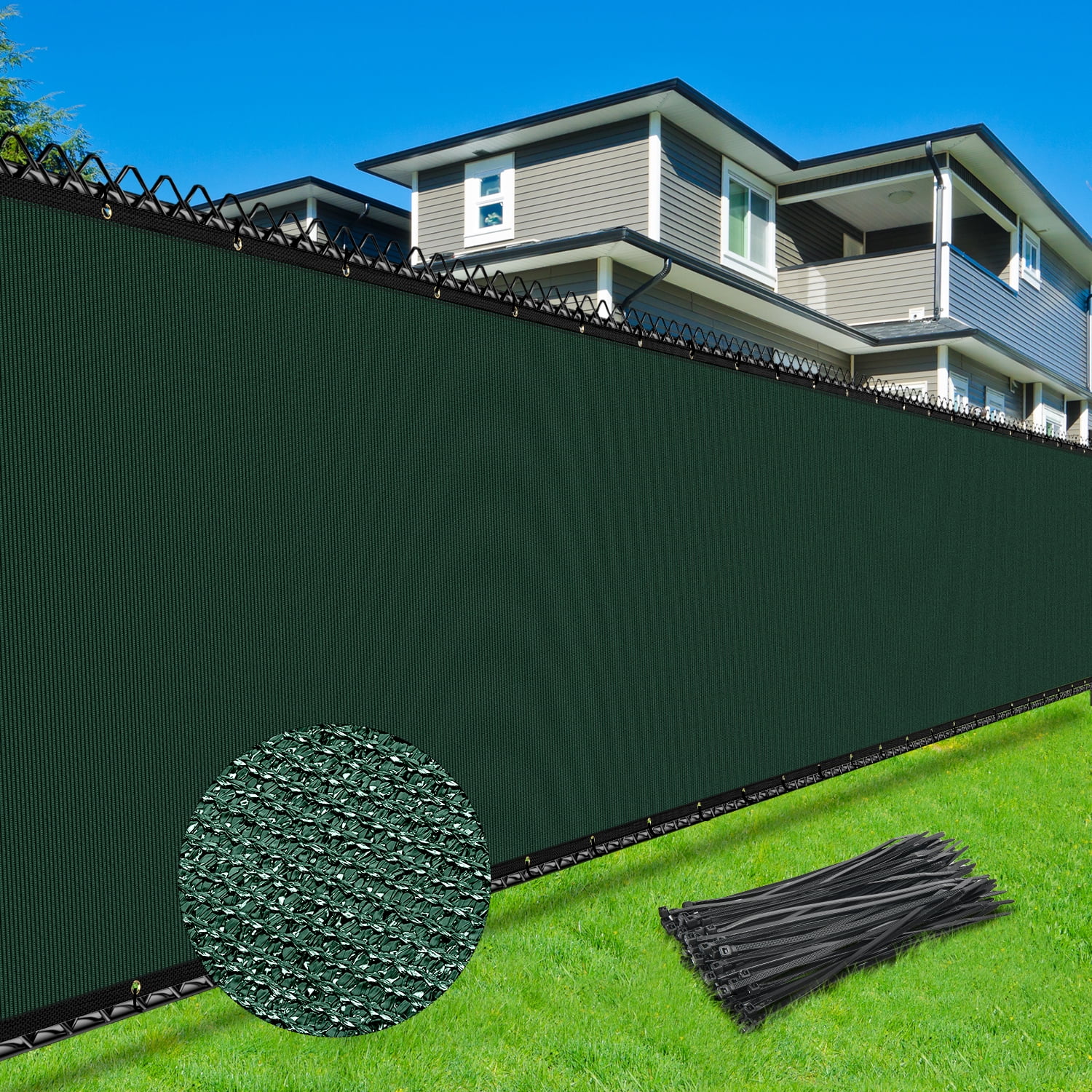 Privacy Fence Screen 6' x 50', 90% Shade Cover with Brass Grommets ...