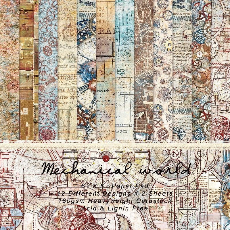 6X6 Inch Single-Sided Scrapbooking Cardstock Decorative Paper 24 Sheets ...
