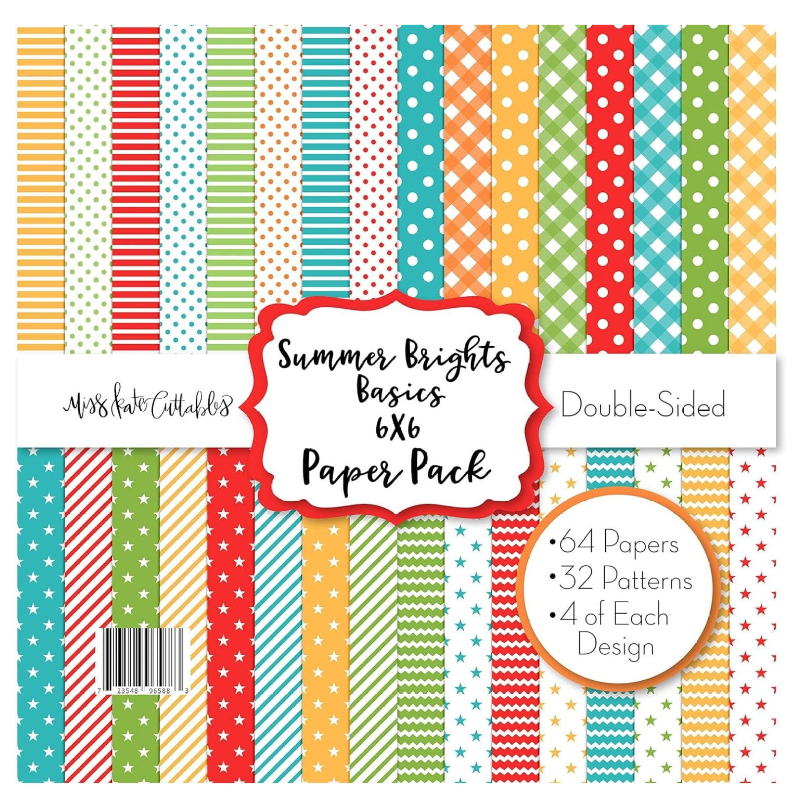 6X6 Pattern Paper Pack - Summer Brights Basics - Card Making Scrapbook ...