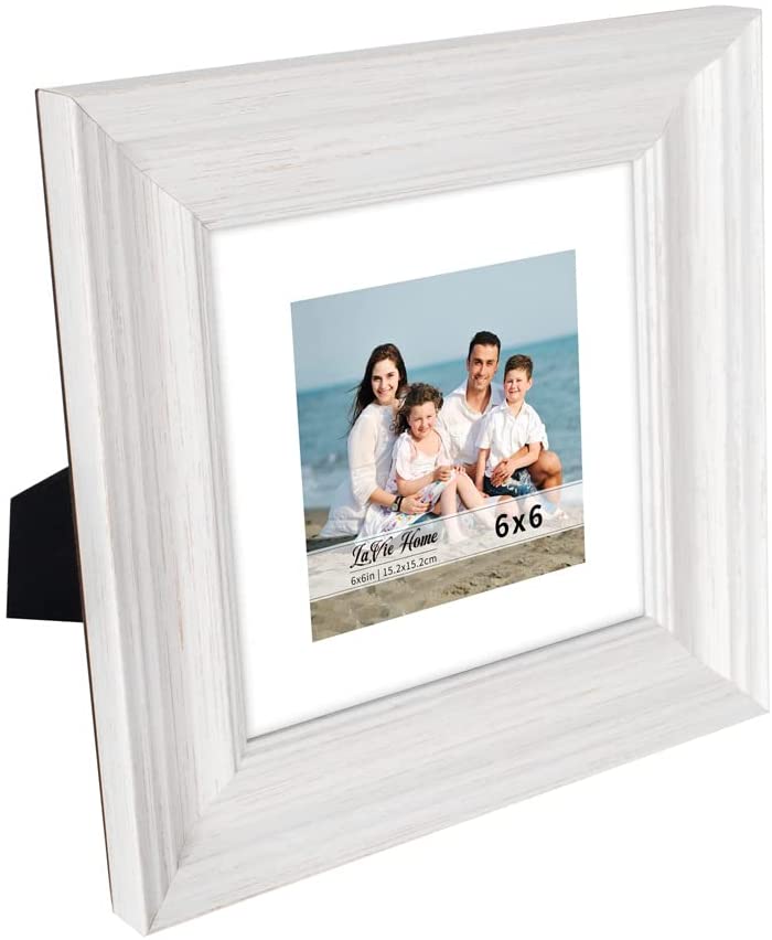 6X6 Picture Frames (3 PackDistressed White) With Mat For 4X4 Photos ...