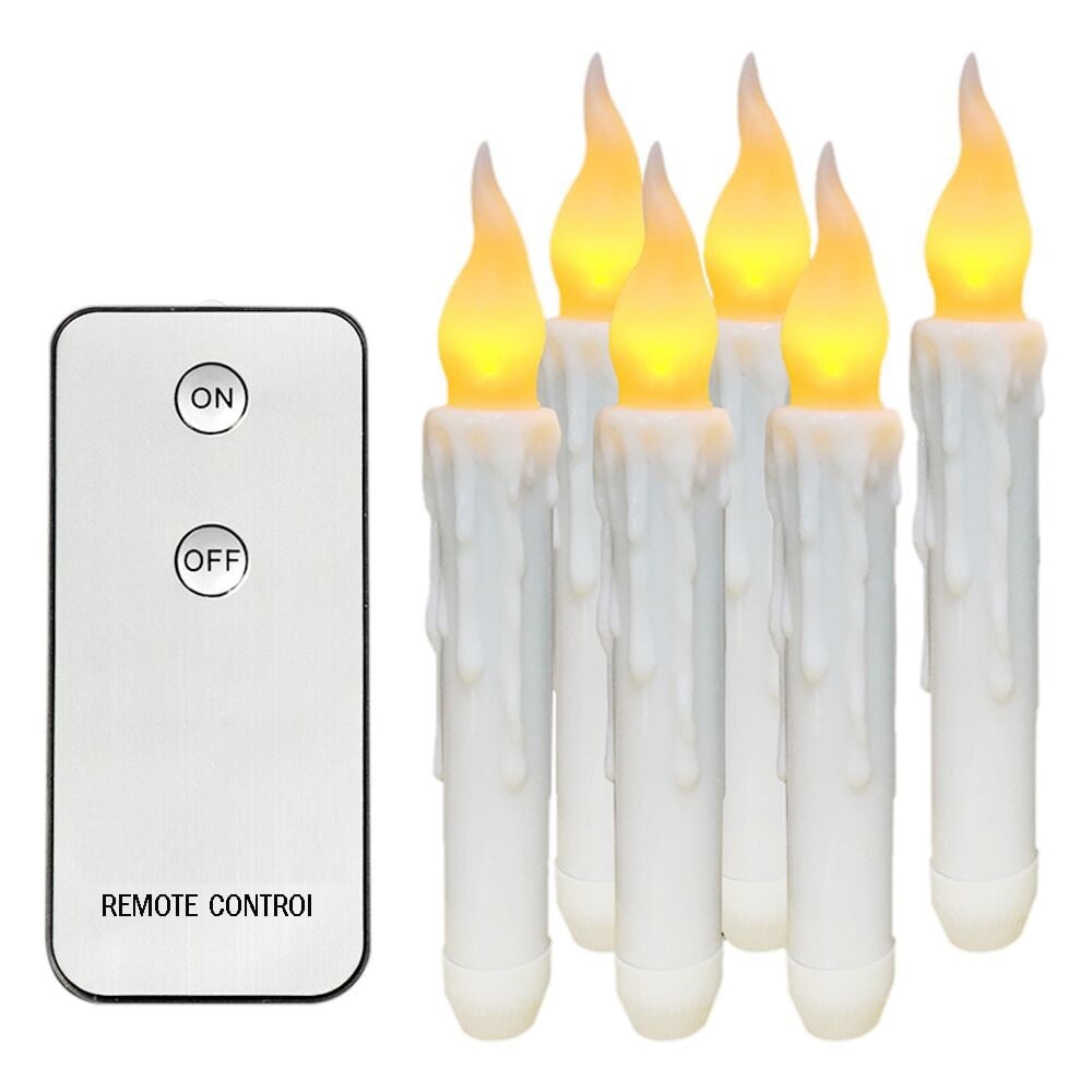 6X6 White Battery Operated Candle, Led Candles with Remote, Outdoor ...