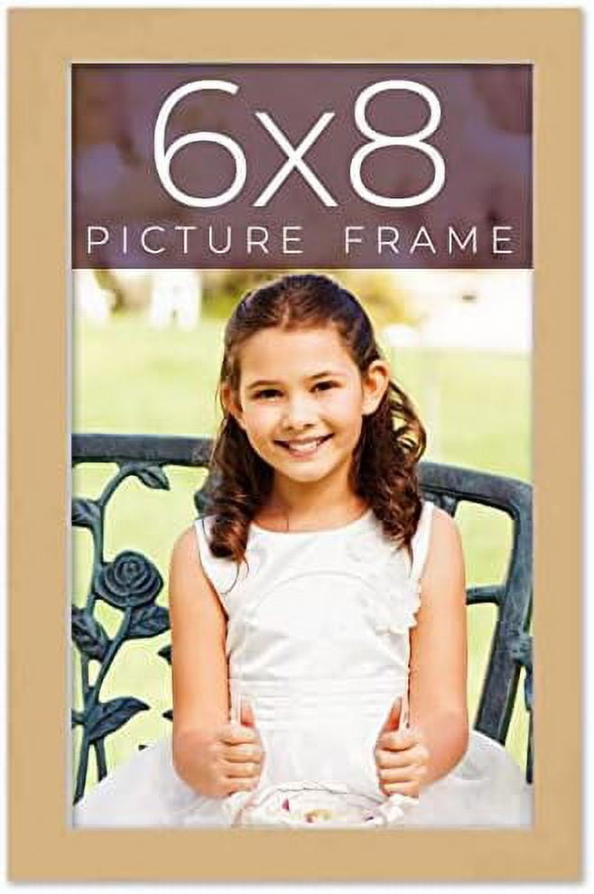 6X8 Frame Beige Real Wood Picture Frame Width 0.75 Inches | Interior ...