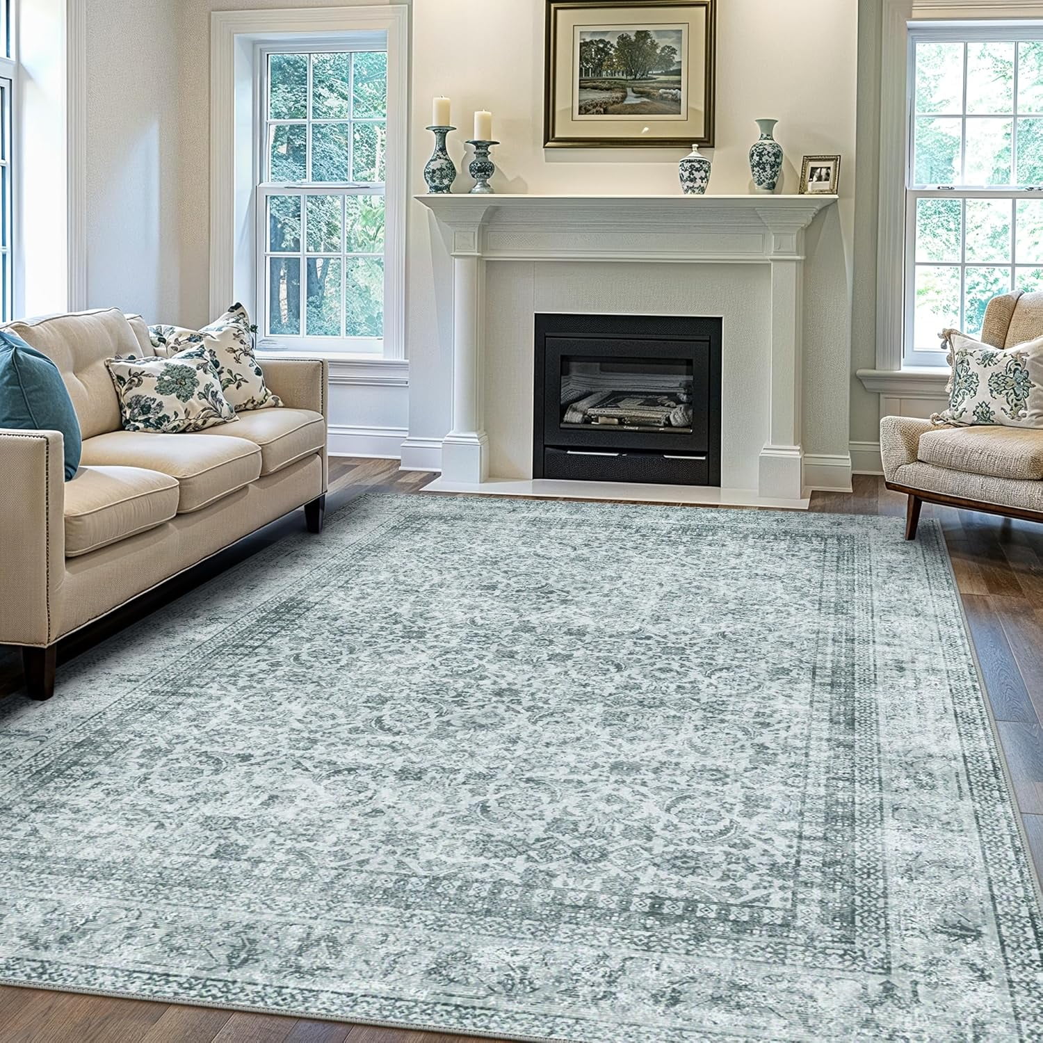 6X9 Area Rugs for Bedroom Living Room, Machine Washable Rug 6x9 Floor ...