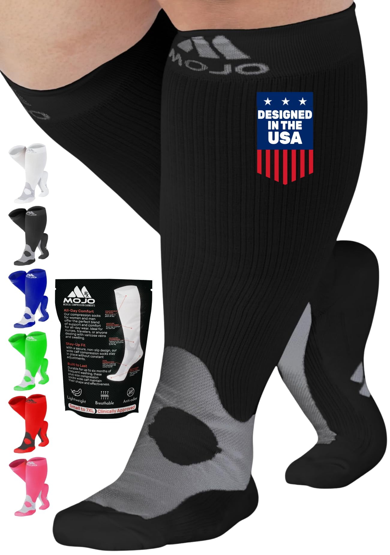 Mojo Compression Socks 20-30mmHg: Athletic Performance, Running, Energy ...