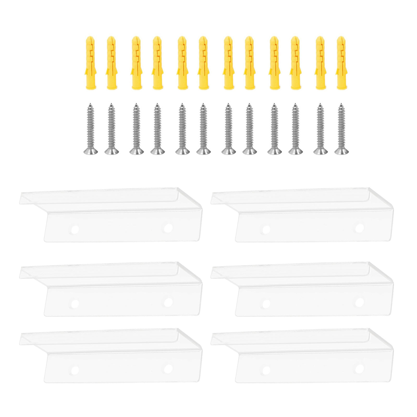 6XSpace Saving Acrylic Floating Shelves for Records Wall Mount Holders ...