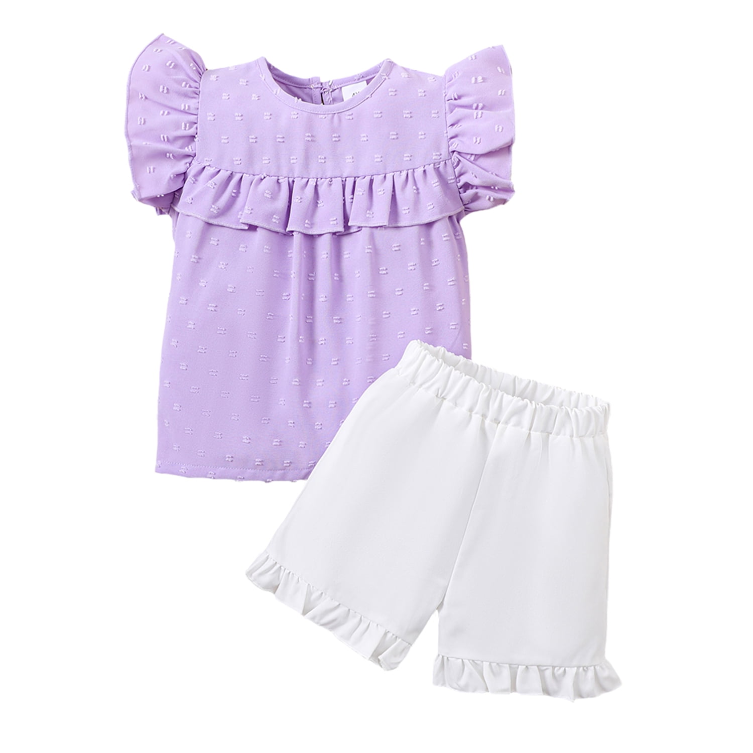 6Y Little Girls Clothes 6Y Girls 2PCS Summer Outfits Set Solid Color ...