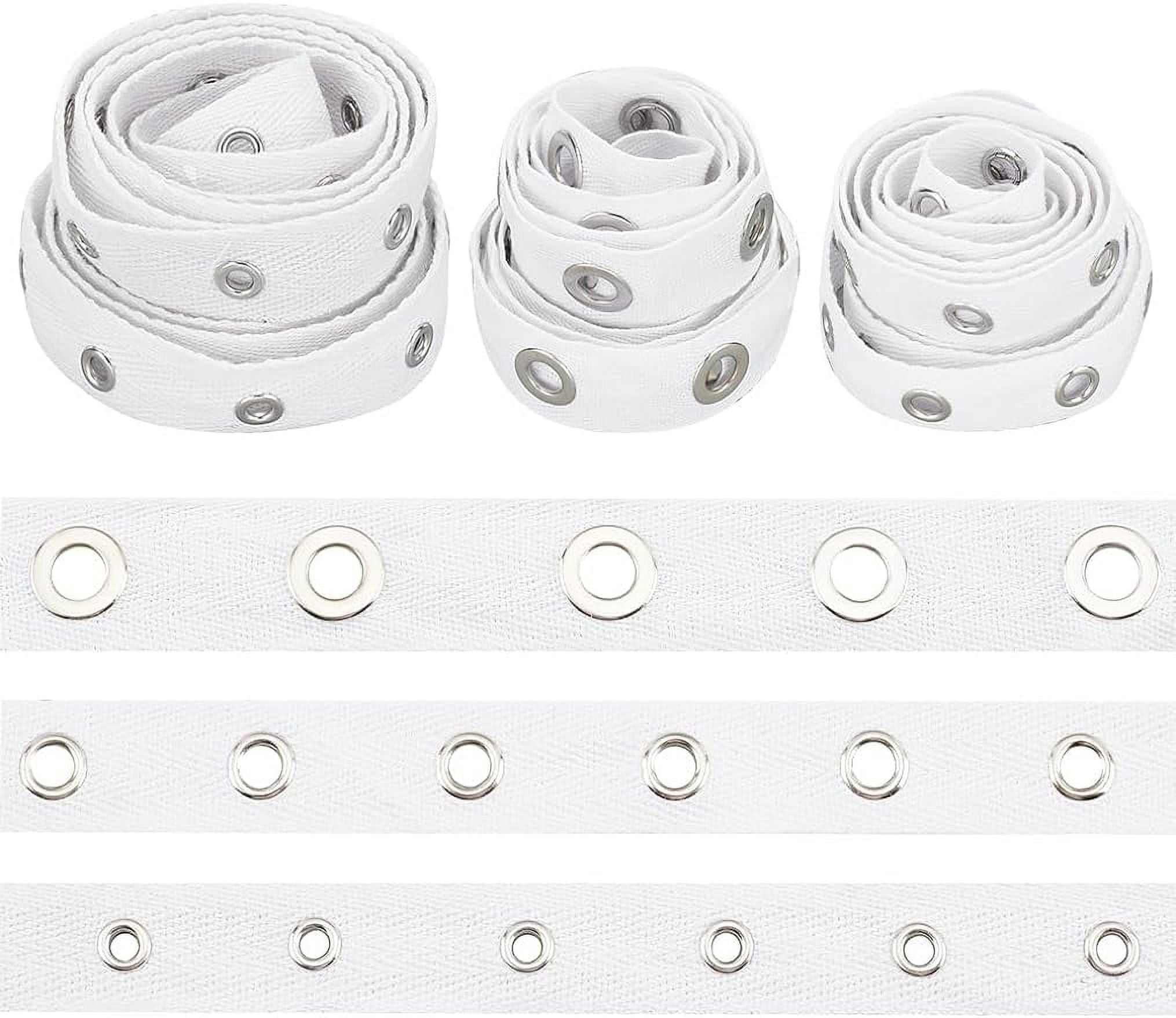6Yards White Cotton Grommet Eyelet Twill Tape Trim 3Sizes Cotton Snap ...