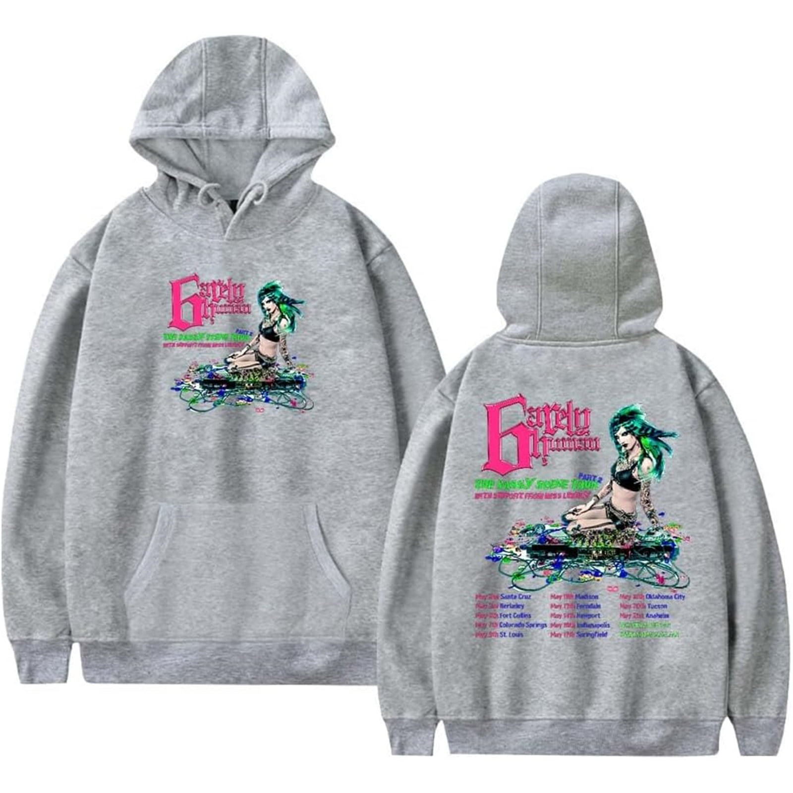 6arelyhuman The Sassy Scene Tour 2025 Merch Hoodies Casual Hooded ...