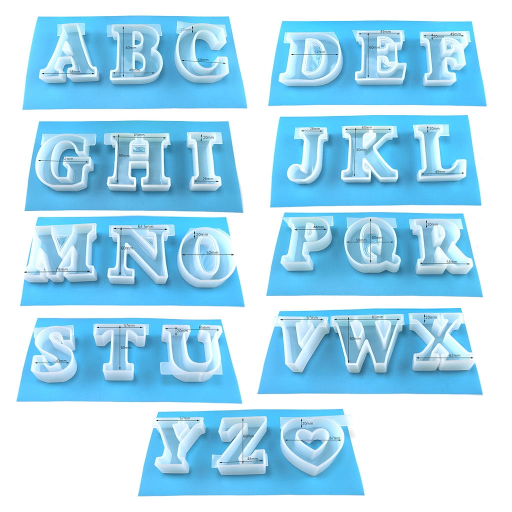6cm/2.4" Large English Letter Handmade Silicone Resin Casting Word Sign ...
