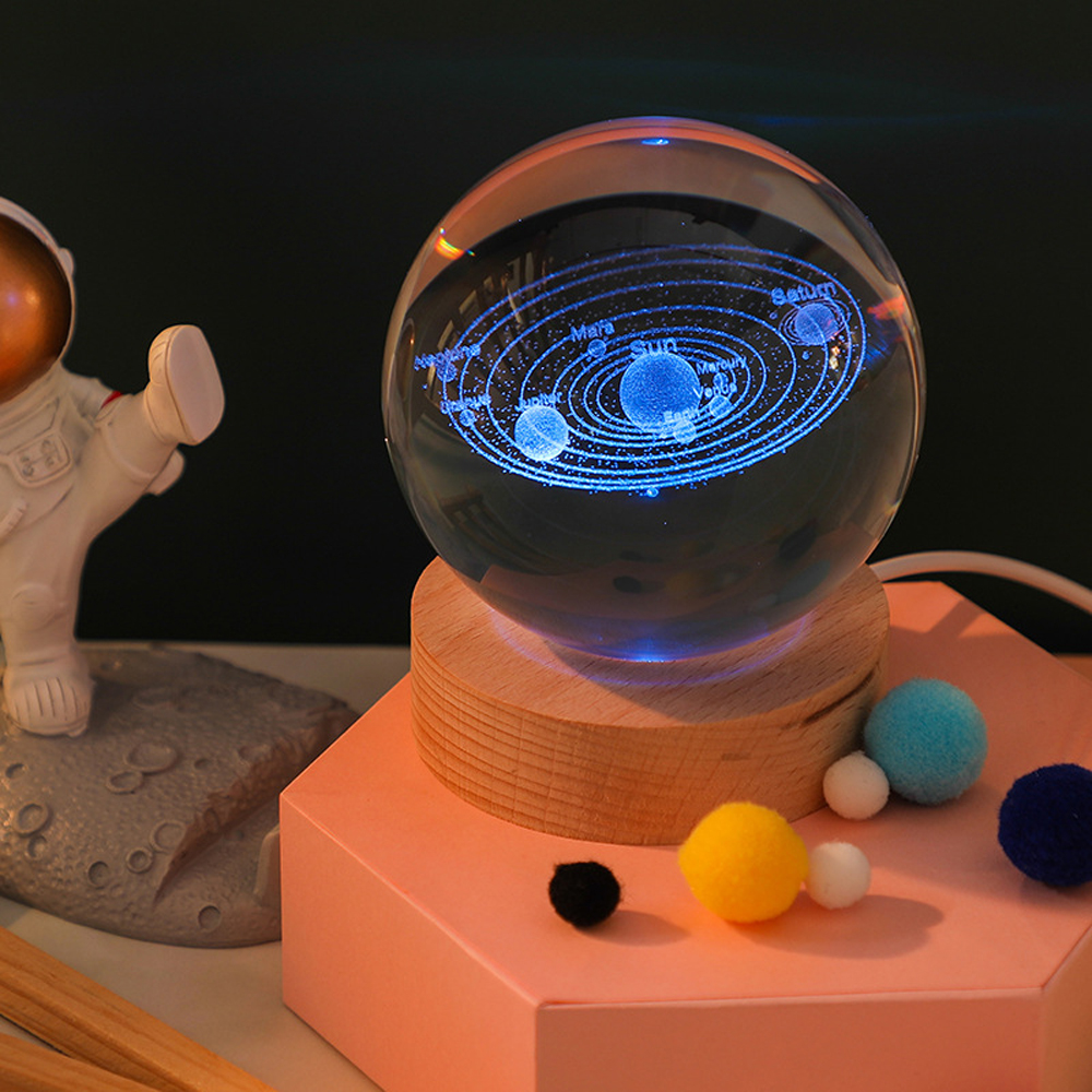 6cm Axolotl 3D Crystal Ball Laser Engraved Coloured Night Light ...